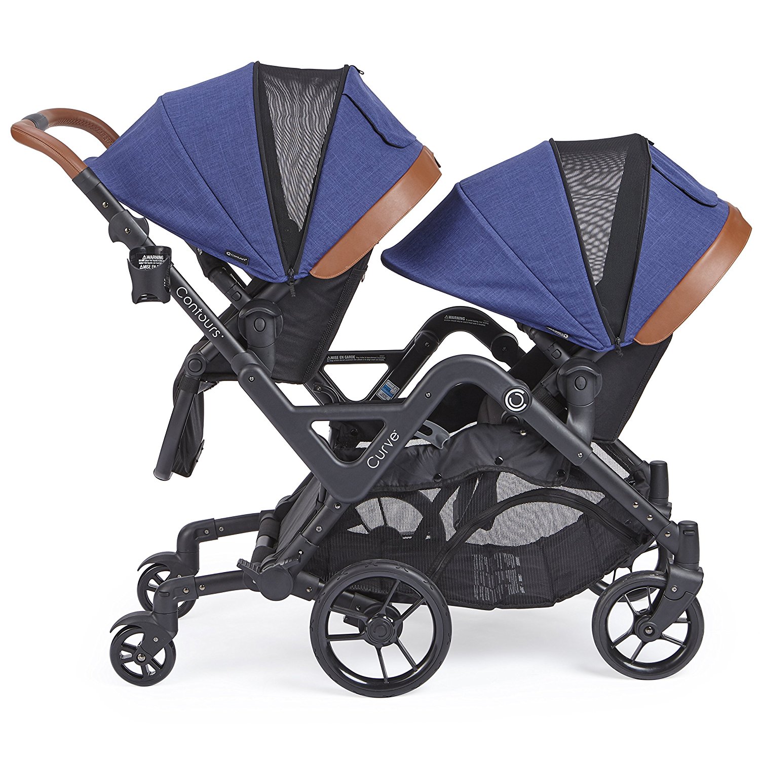 CarefreeKidz.com. Contours Curve Tandem Stroller Indigo Blue